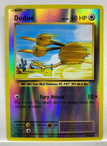 1x Doduo 69/108 REVERSE HOLO XY Evolutions Pokemon TCG Card Nintendo P1 ...