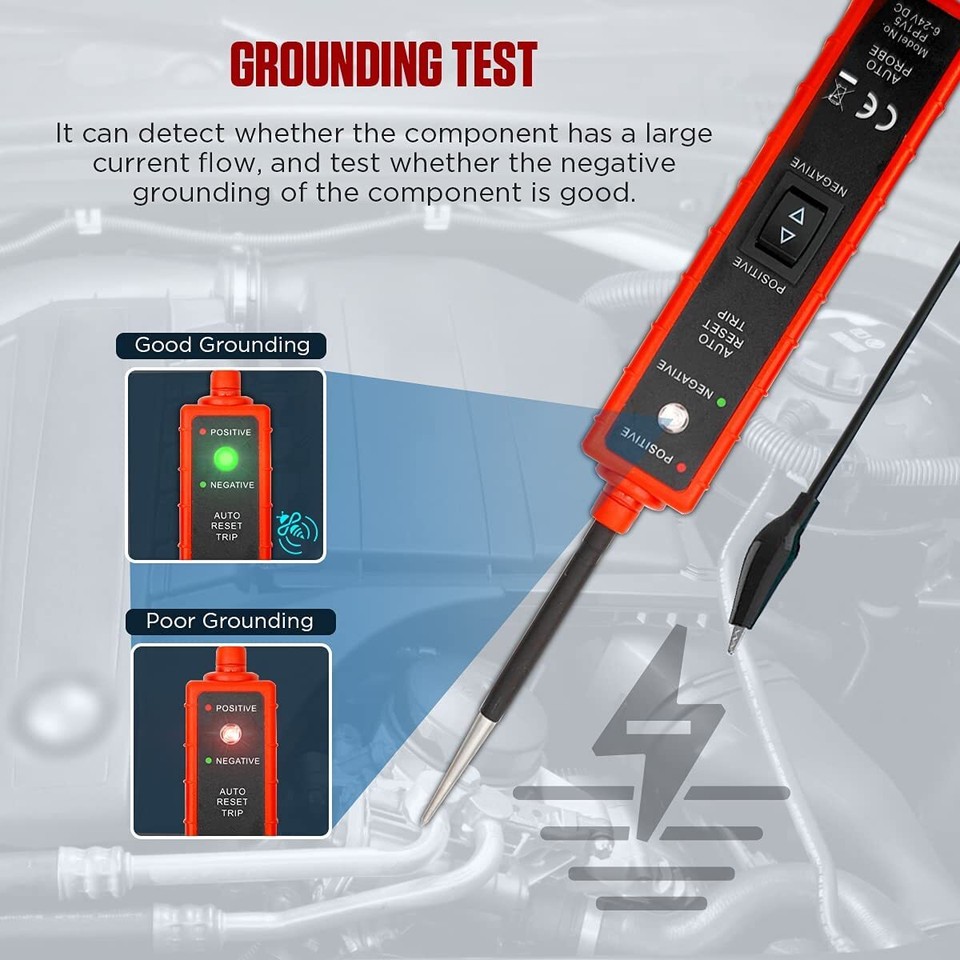 Car Electrical Circuit Tester Probe Voltage Continuity Test Light 6V ...