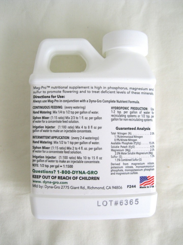 NIP DYNA-GRO MAG-PRO Mg P S Nutritional Supplement 2-15-4, 8 fl oz ...