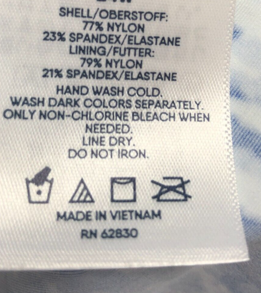 Lands End Navy Blue Tie Dye Square Neck Tankini SWIM TOP PLUS 24W ...