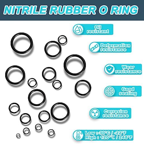 1008 Pcs SAE O Ring Kit32 Sizes USA Standard Nitrile 70A Rubber Seals ...