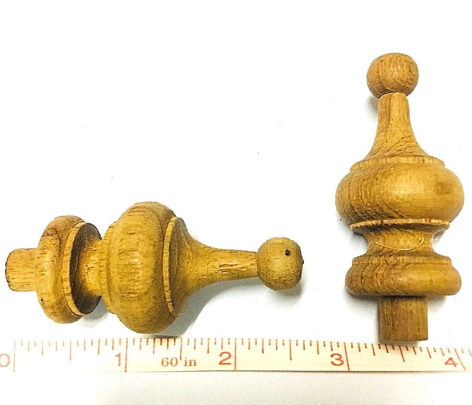 4Pcs Wooden Teak finials Antique Clock Furniture home decor Vintage DIY ...