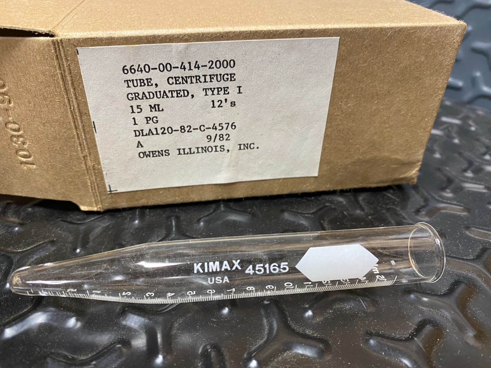 Lot of 12 Kimble KIMAX 15 ml Conical Bottom Glass Centrifuge Tubes ...