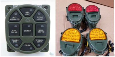 NEW LED HMMWV BRAKE LIGHT, PUSH BUTTON TURN SIGNAL KIT M998 HUMVEE M35 ...