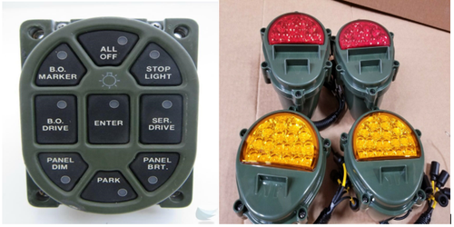NEW LED HMMWV BRAKE LIGHT, PUSH BUTTON TURN SIGNAL KIT M998 HUMVEE M35 ...