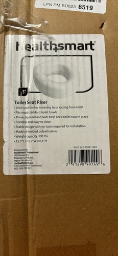 Brand New Healthsmart Raised Toilet Seat Riser That Fits Most Standard ...