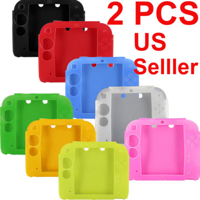 2PCS Soft Silicone Gel Rubber Cases Cover Skin for Nintendo 2DS Game ...