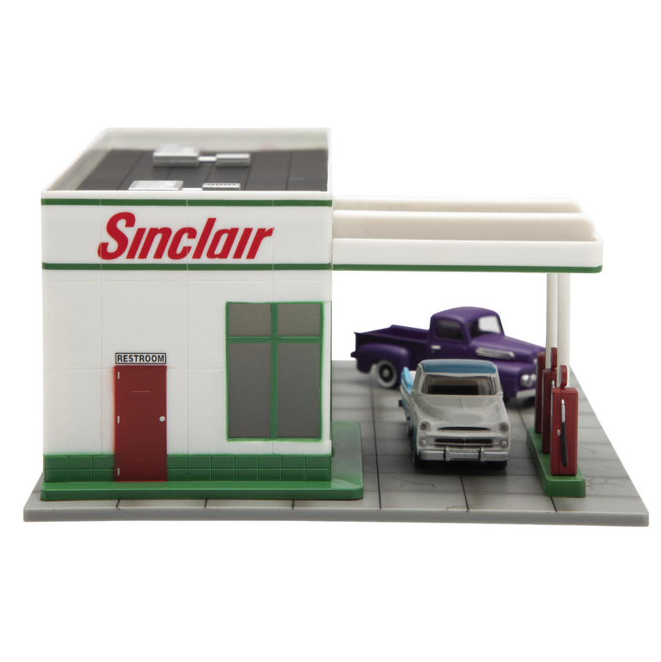 HO Scale Sinclair Gasoline Station Building Prelit Service Station ...