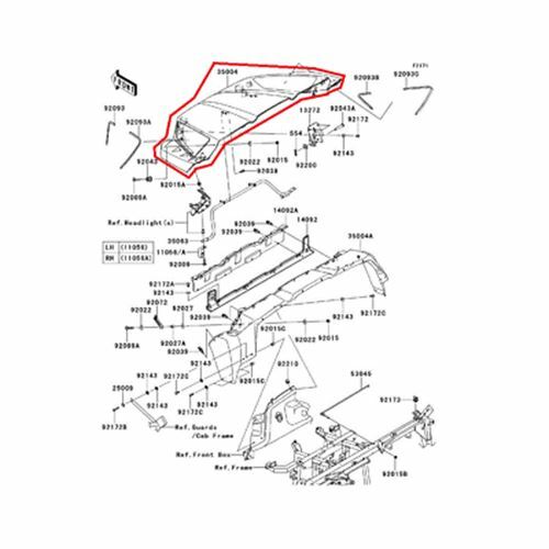 OEM GENUINE NEW KAWASAKI TERYX 750 FRONT FENDER HOOD SPECIAL EDITION ...