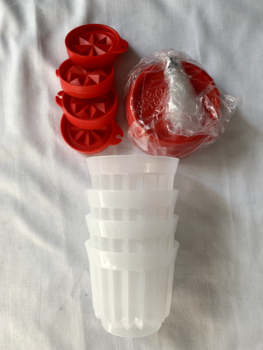 4 NEW Vtg TUPPERWARE Individual Mini Jello Jellette Mold Set In Color ...