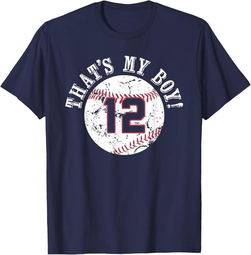 Unique That's My Boy #12 Baseball Player Mom or Dad Gifts T-Shirt ...