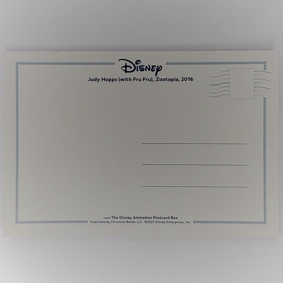 Zootopia Postcard Judy Hopps Fru Fru Disney Animation 100 Characters ...
