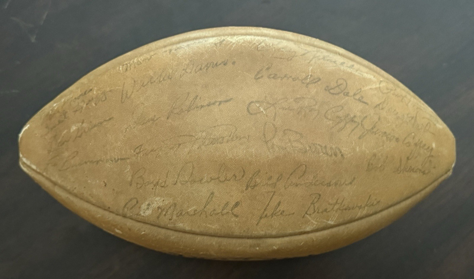 Green Bay Packers 1965 Wilson “The Duke” Football W/ Team Facsimile ...