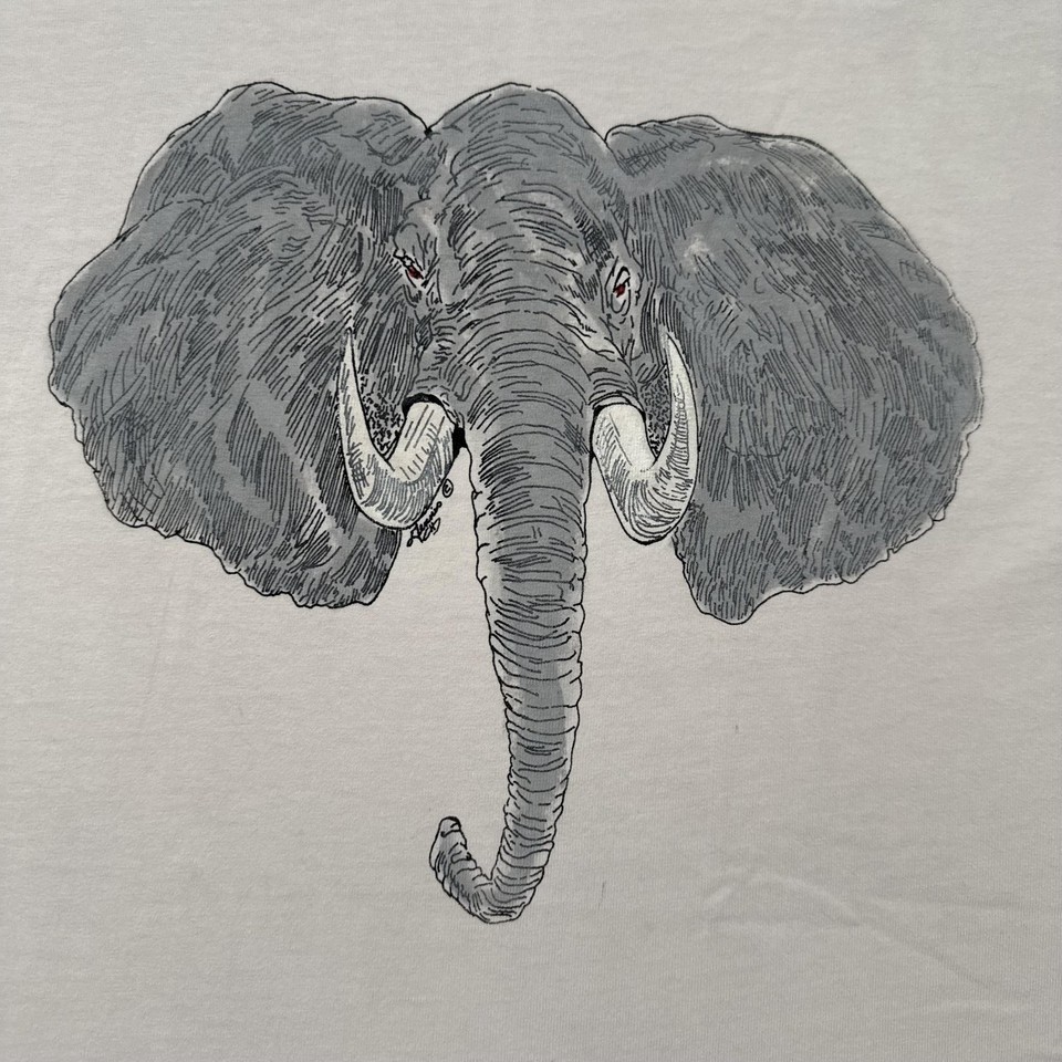 Vintage 90s Elephant Shirt Mens L Safari Wildlife Nature Art | eBay