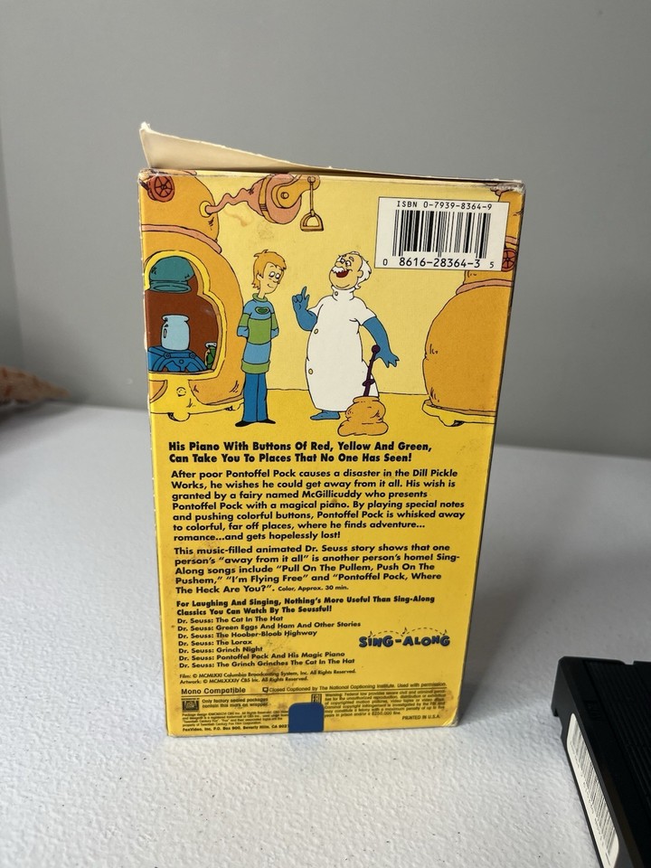 DR. Seuss Pontoffel Pock & His Magic Piano VHS Sing-ALong Fully ...