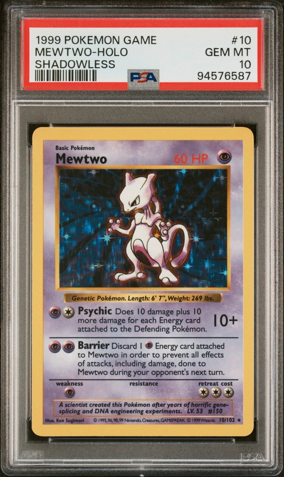 Mewtwo 1999 Pokemon Game #10 Shadowless Holo Price Guide - Sports Card ...