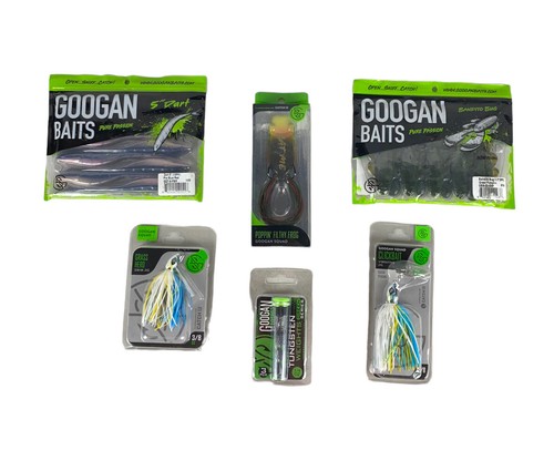 Lot Of 6 Googan Squad Starter Pack Fishing Lures Frog Clickbait Weights ...