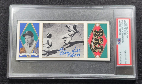 1993 GEORGE KELL Signed Upper Deck BAT Card-HOF-BOSTON RED SOX-PSA 10 ...