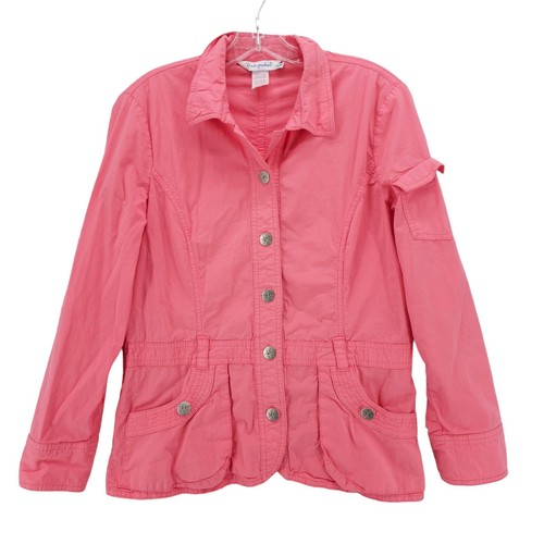 Fresh Produce Pink Jacket Lightweight Cotton Spandex COOL BUTTONS! Size ...