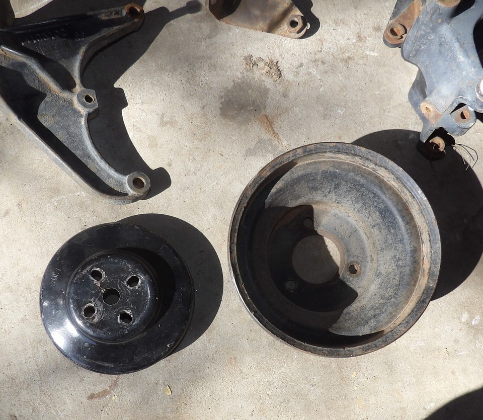 96-00 Chevy GMC 2500 3500 454 7.4 Serpentine Pulley Belt Brackets PS ...