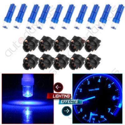 For 10Pcs Blue T5 Instrument Panel Cluster Dash Led Light w/Twist ...