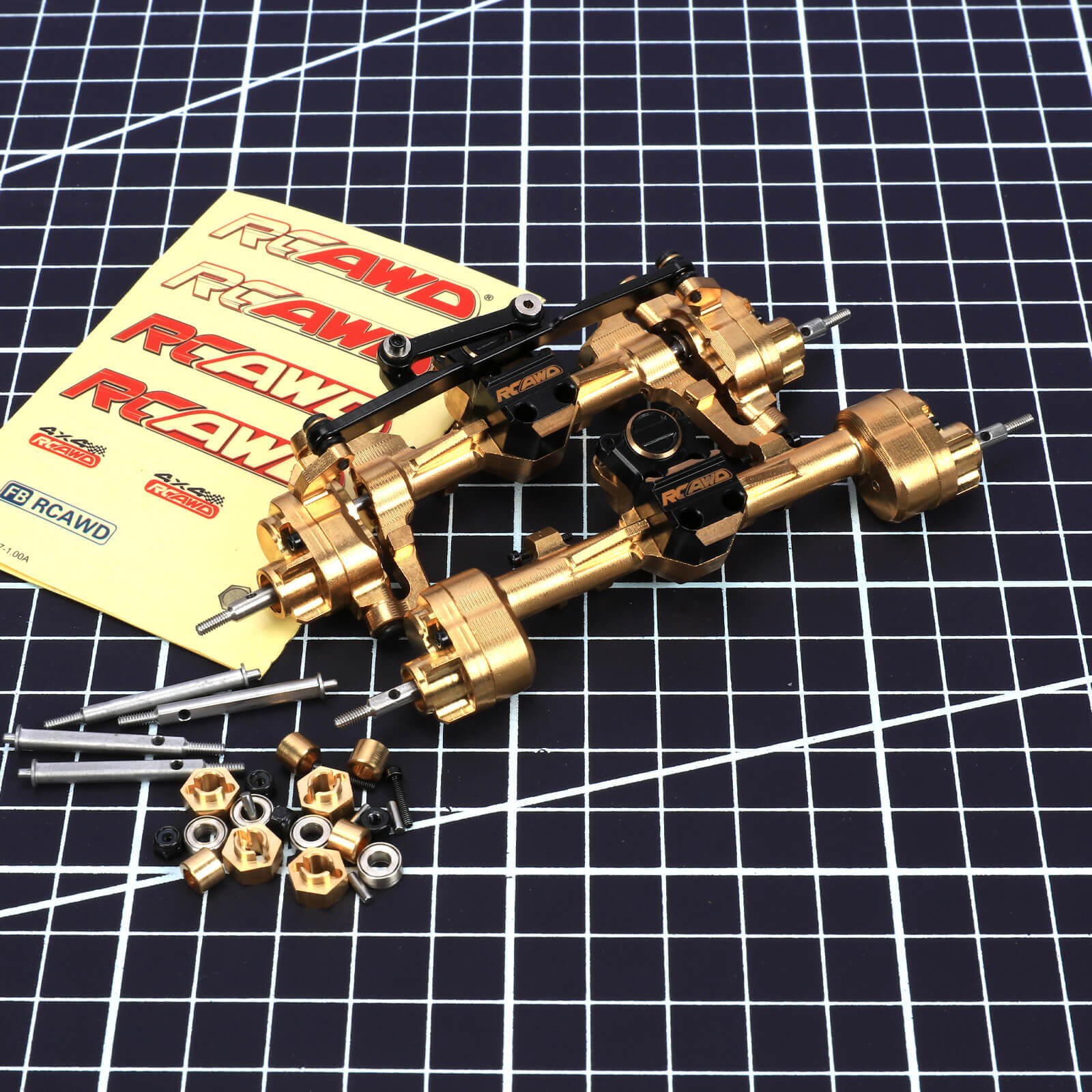 RCAWD Wide Axles & Brass SCX24 Portal Axles Full Brass for Axial SCX24 ...