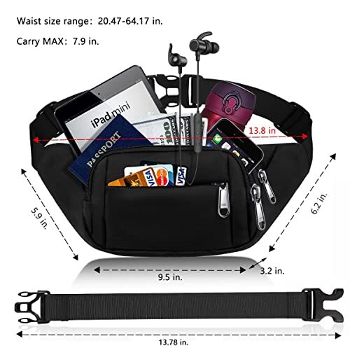 Large Fanny Pack for Women Men - Waist bag with 4-Zipper Pockets, Gifts ...