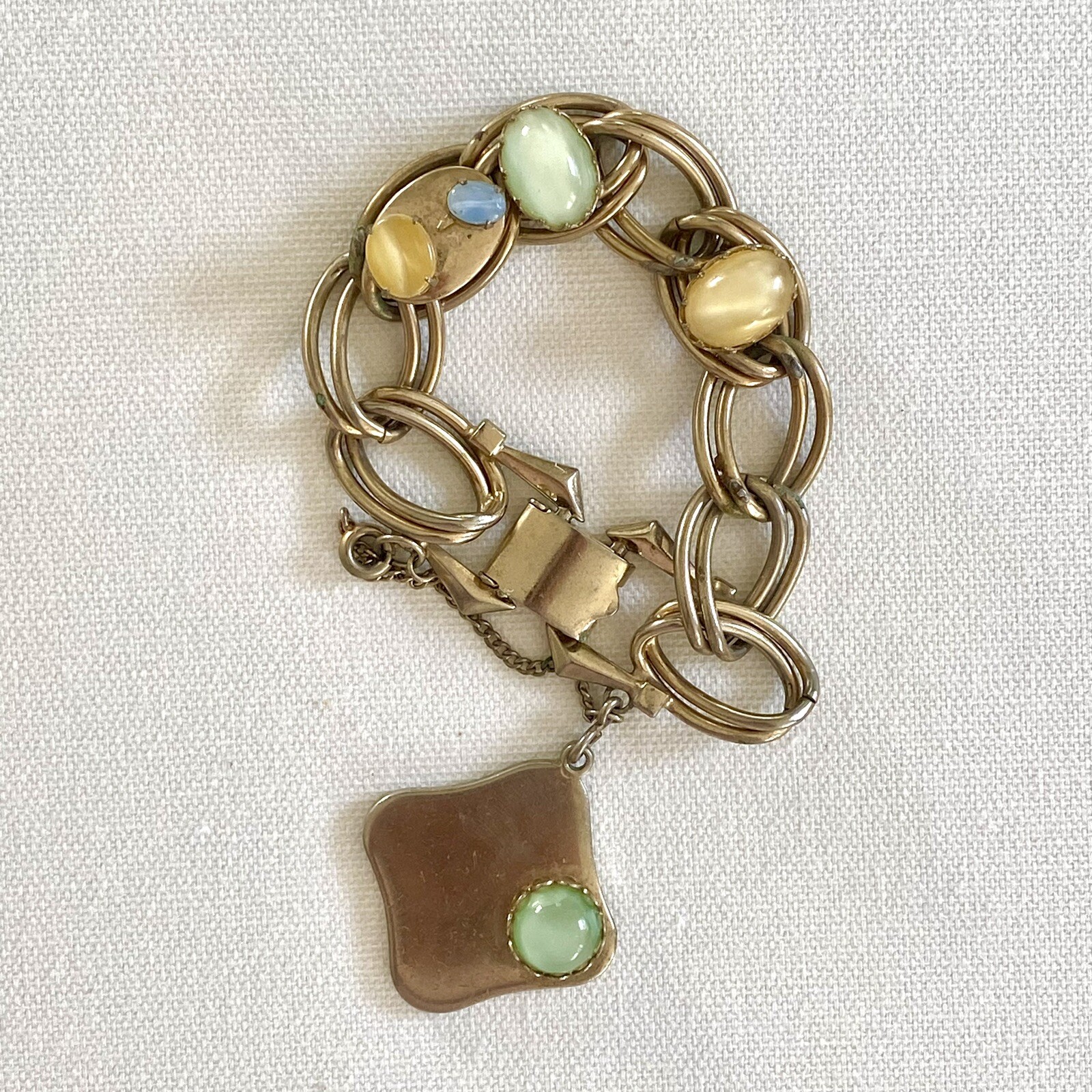 Vintage Signed KAFIN NY Designer Pastel Stone Glass C… - Gem