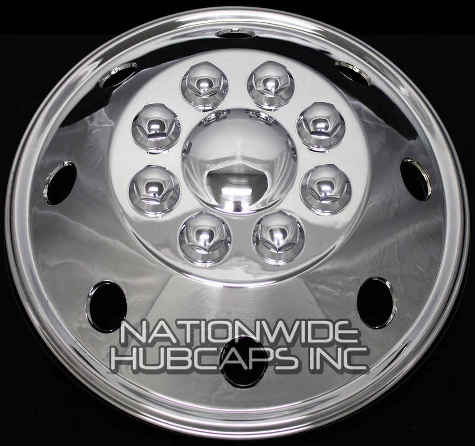 CHROME Ford 16" 8 Lug Dual Steel Wheel Simulators Dually Rim Skins ...