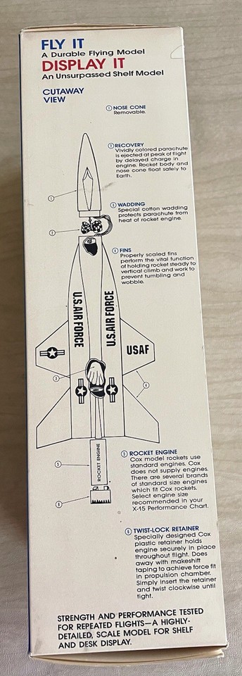 Cox X-15 Solid Fuel Flying Model Rocket Kit - #5000, Hypersonic ...