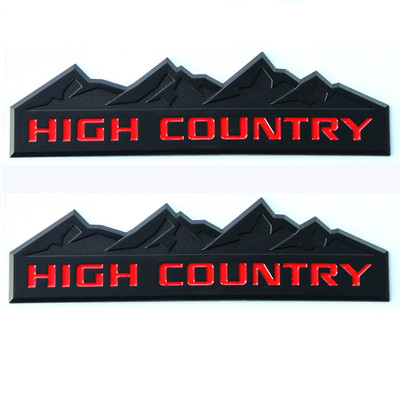 2x OEM HIGH COUNTRY Emblem Badge door tailgate fits Silverado Black Red ...