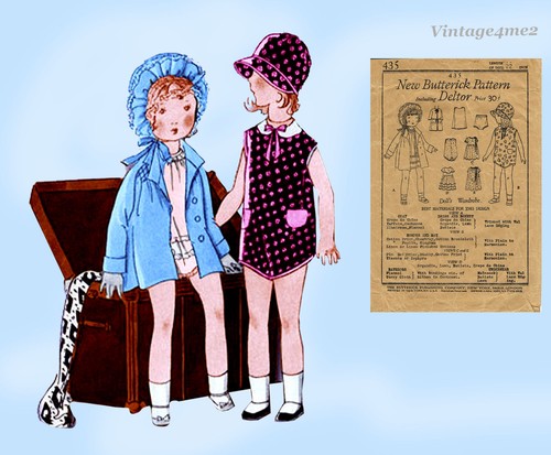 1930s Vintage Butterick Sewing Pattern 435 Rare 22 in Patsy Doll ...