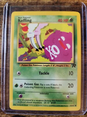 2000 Pokemon Team Rocket TCG Koffing Common 58/82 | eBay