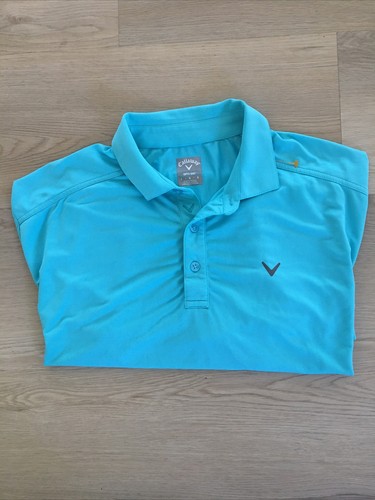 Callaway Opti-Dri Golf Polo Shirt Baby Blue Striped Men's Size Large ...