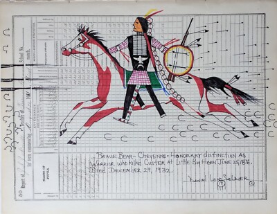 Daniel Long Soldier BRAVE BEAR, CHEYENNE, Little Big Horn, Original ...