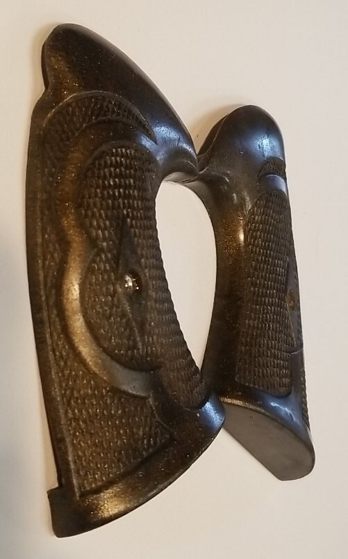Colt E,I Official Police pistol grips brown checkered plastic+screw | eBay