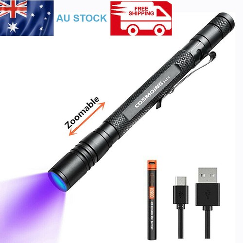 Rechargeable 395nm UV Lights 10900 Battery Tactical LED Black Light ...