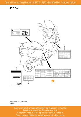 SUZUKI Label, Tire Information, 68332-12J30 OEM | eBay UK
