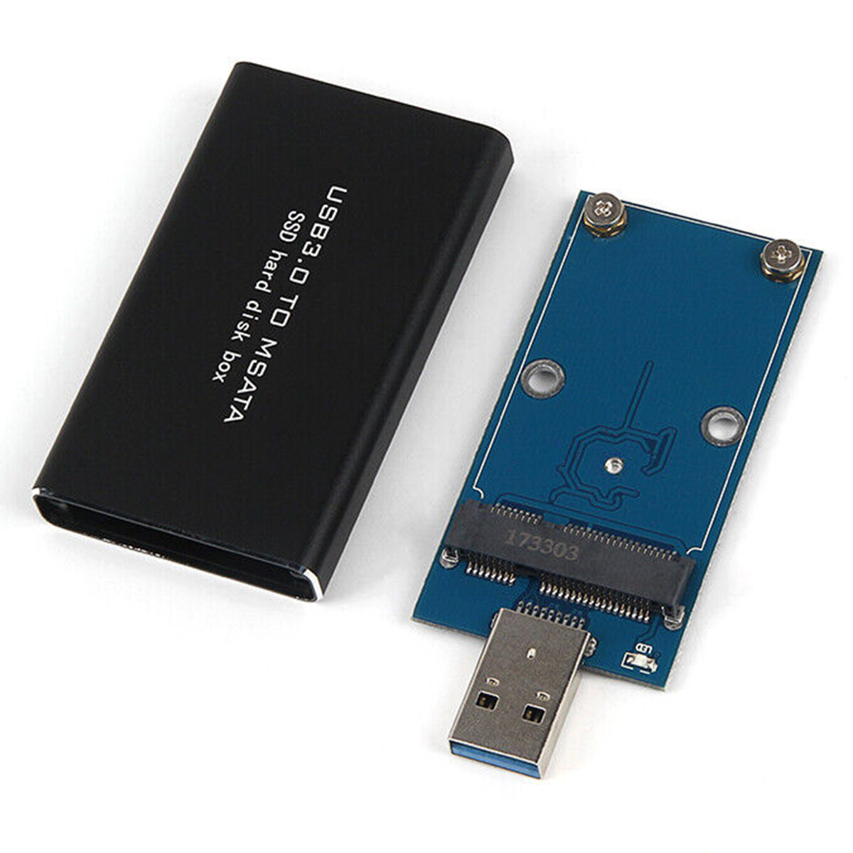 USB 3.0 to mSATA SSD Hard Disk Box Converter Adapter Enclosure External ...