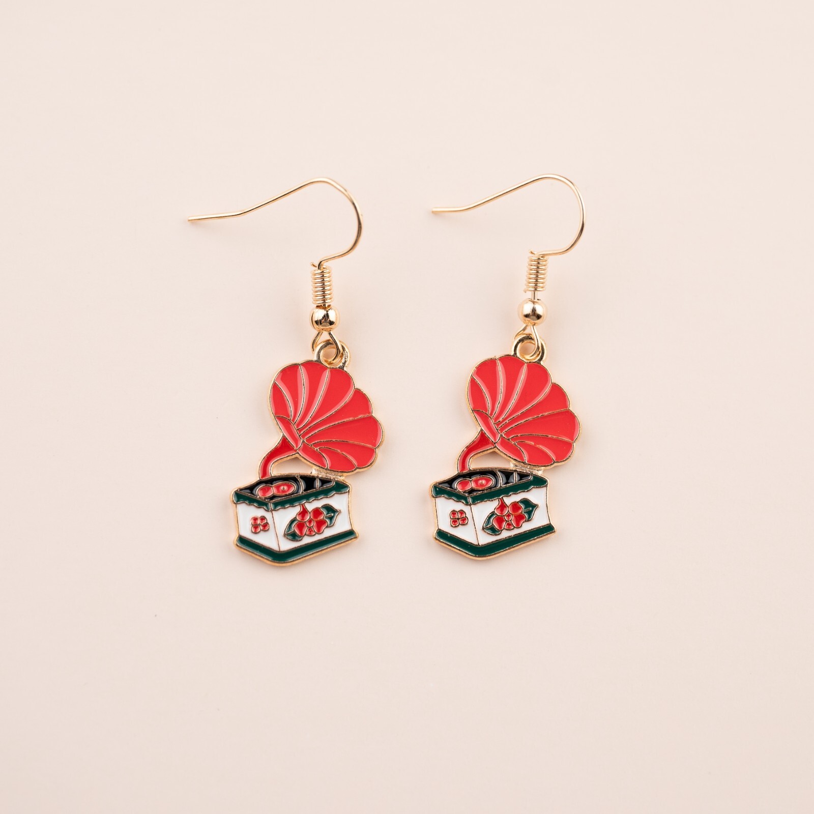 Cute Gramophone Vintage Classical Music Hook Dangle Drop Earrings ...
