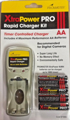 New ProMaster XtraPower PRO Rapid Charger Kit 4-AA Rechargeable ...