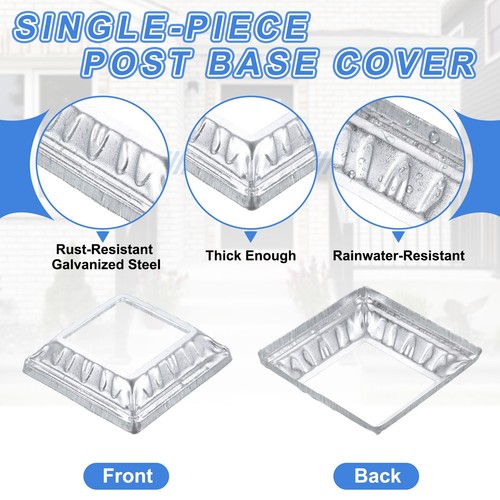 12Pcs Post Base Cover, 4.25x4.25 One-Piece Post Skirt Column Wrap(2.5x2 ...