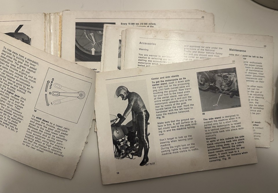 BMW Riders Owners Manual Book R60/7 R75/7 R100/7 R100s R100rs | eBay