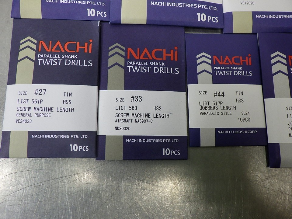 Lot of 90 NEW! Assorted NACHI HSS Drills-Various Sizes (As Shown) | eBay