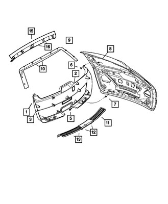 Genuine Mopar Lift-Gate Trim Upper Panel TW52TL2AC | eBay