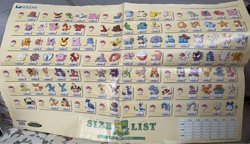 Pokemon Size List Desk Poster Pokemon Height Weight Chart Folded | eBay