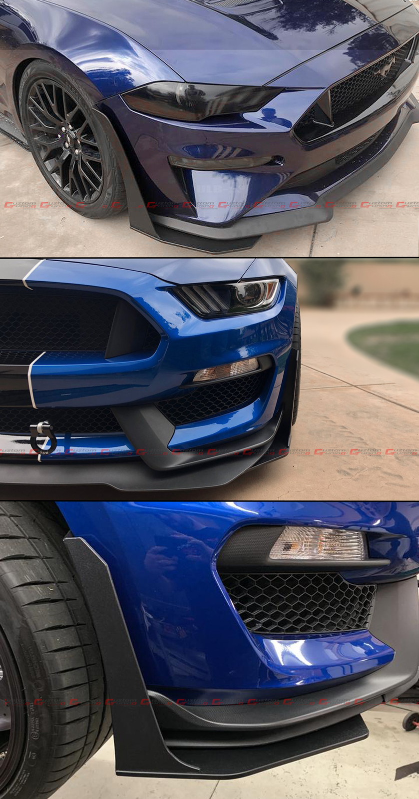 For 15-23 Ford Mustang GT500 Style Front Bumper Corner Spoiler Winglet ...