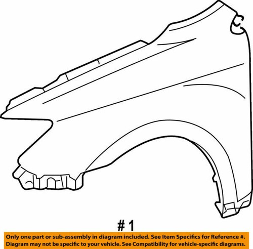 53802-21120 Toyota Fender sub-assy, front lh 5380221120, New Genuine ...