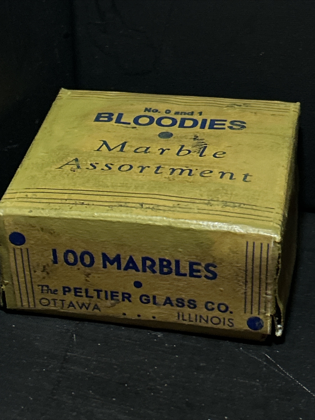 1 Peltier Glass Company Bloodies Marble Box For Size 0 And 1 | eBay