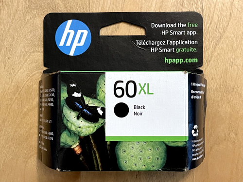 NEW Genuine HP 60XL CC641WN Black Printer Ink Cartridge OEM Sealed Exp ...